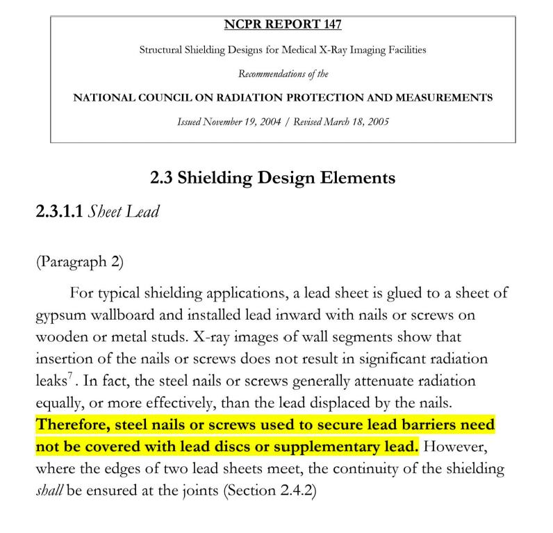 Lead Lined Drywall for X-ray Room